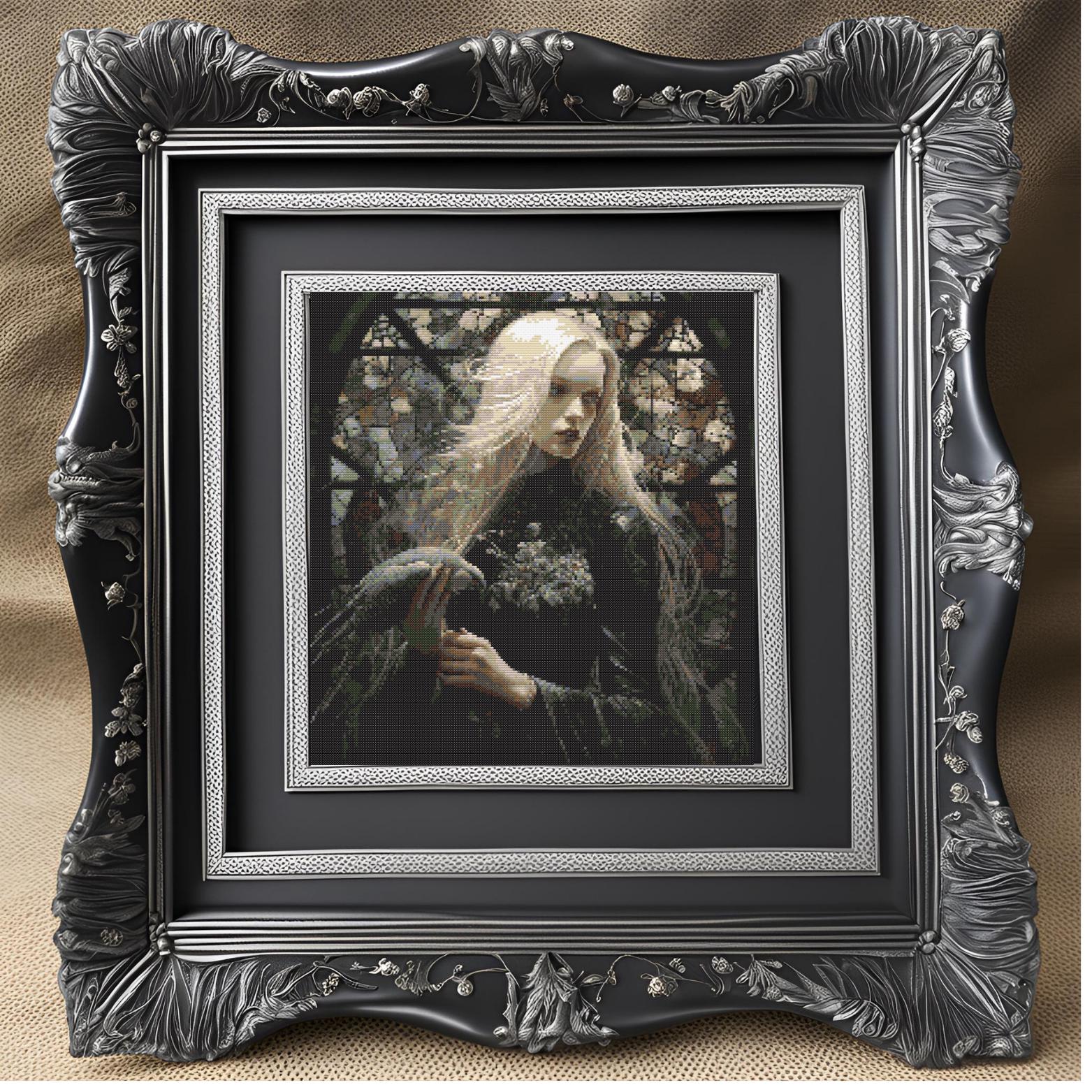 Gothic Victorian Lady Cross, Stitch Pattern,dark Romantic Ravenand ...