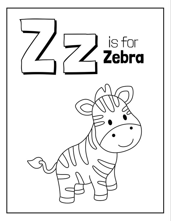 Animal Alphabet Coloring Sheets - Etsy