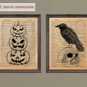 Vintage Halloween Decor Set of 6, Instant Digital Download, Spooky ...