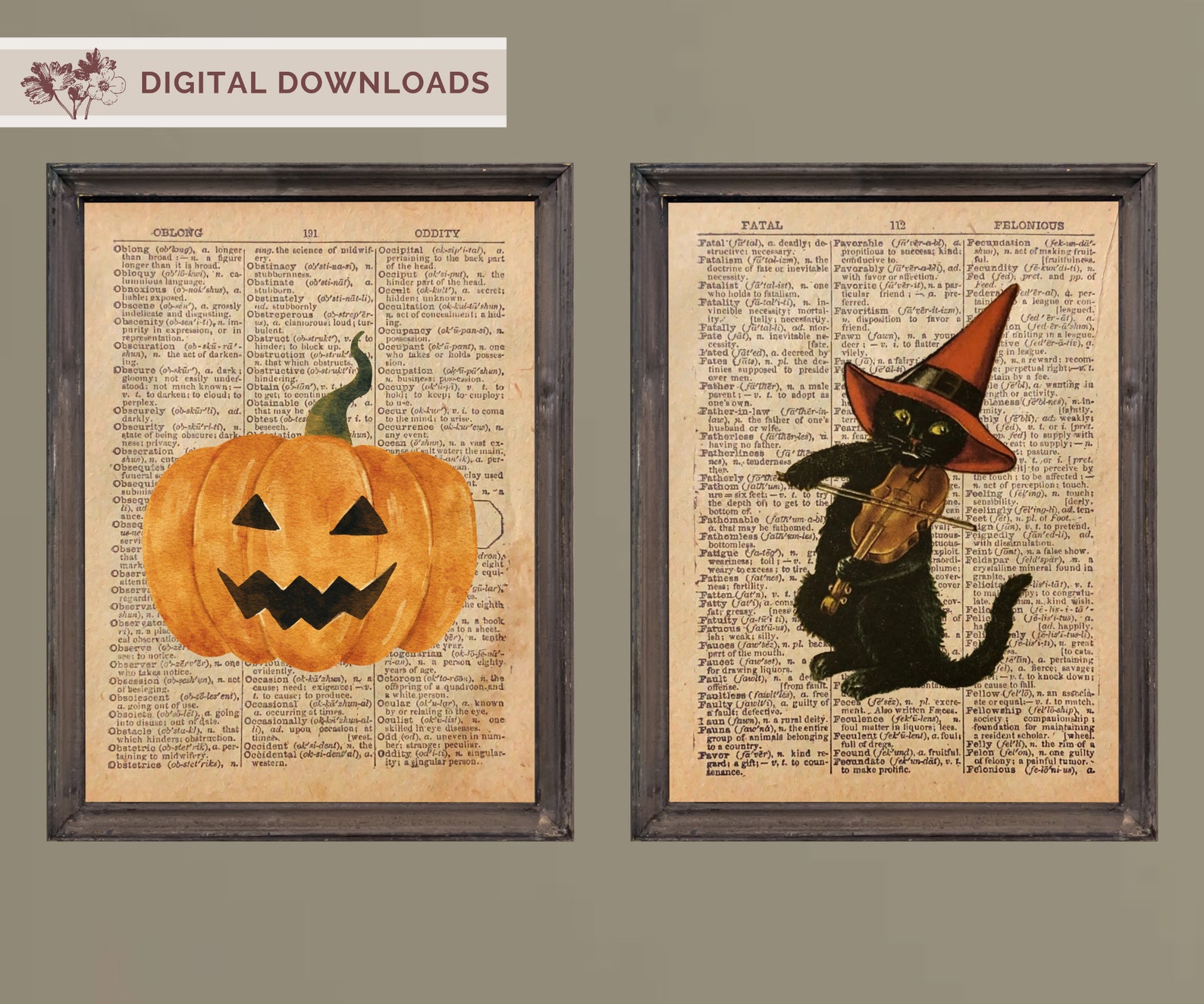 Vintage Halloween Decor Set of 3 Instant Digital Download - Etsy