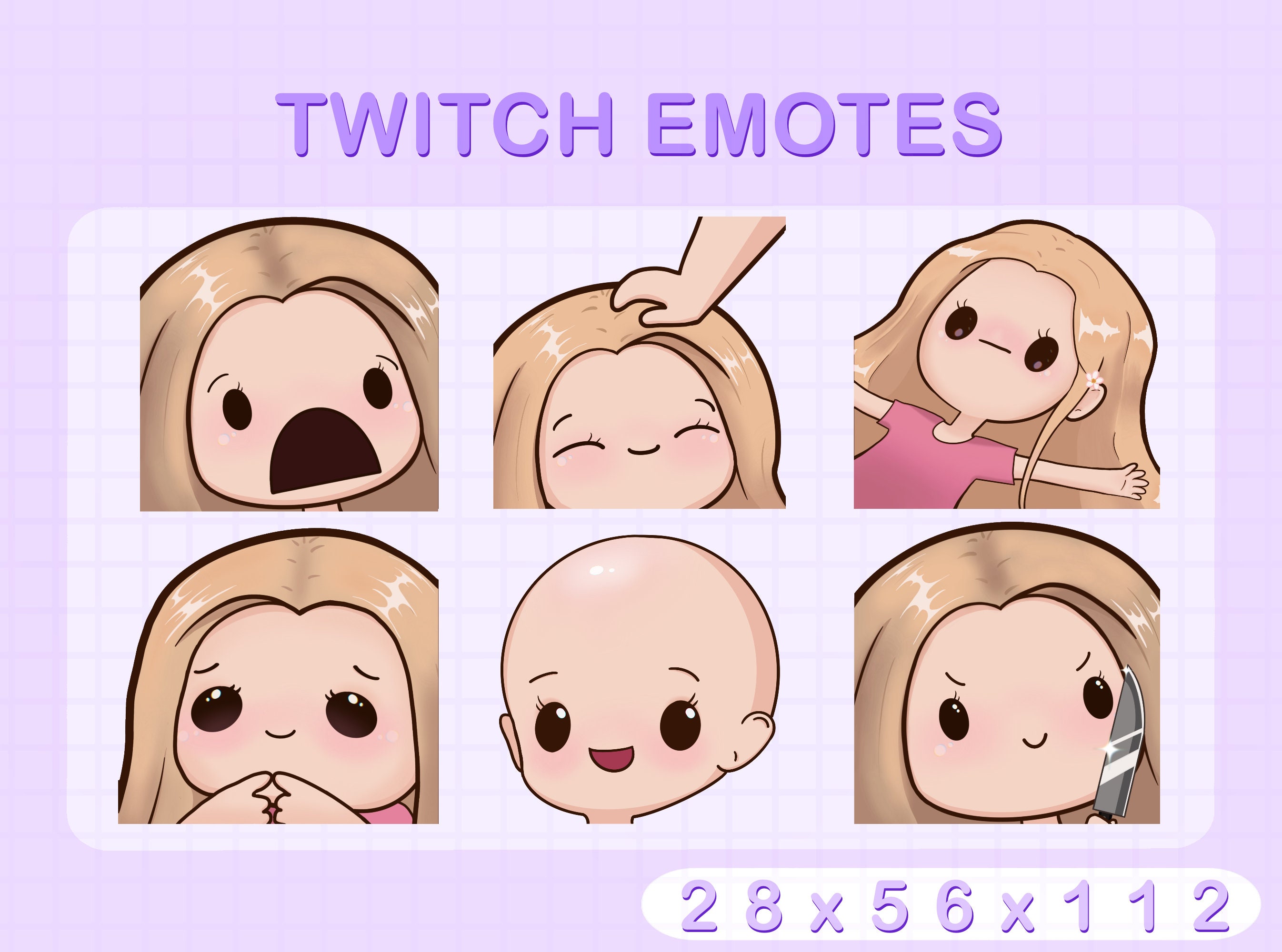 Cute Chibi Girl Emote Pack/ Animated Emote / Twitch Emote / - Etsy