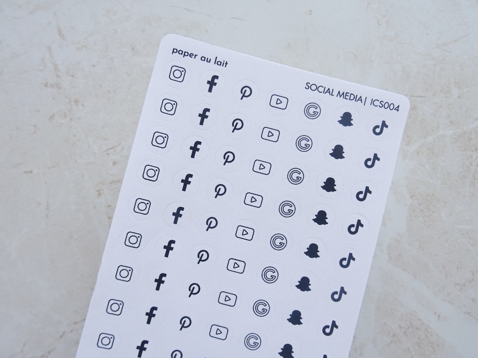 Social Media Icon Stickers Planner Stickers Icon Stickers 2 Sheets ...
