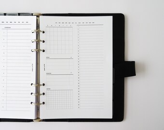 Month on 2 Pages Undated Printabe Half Letter Planner Insert - Etsy