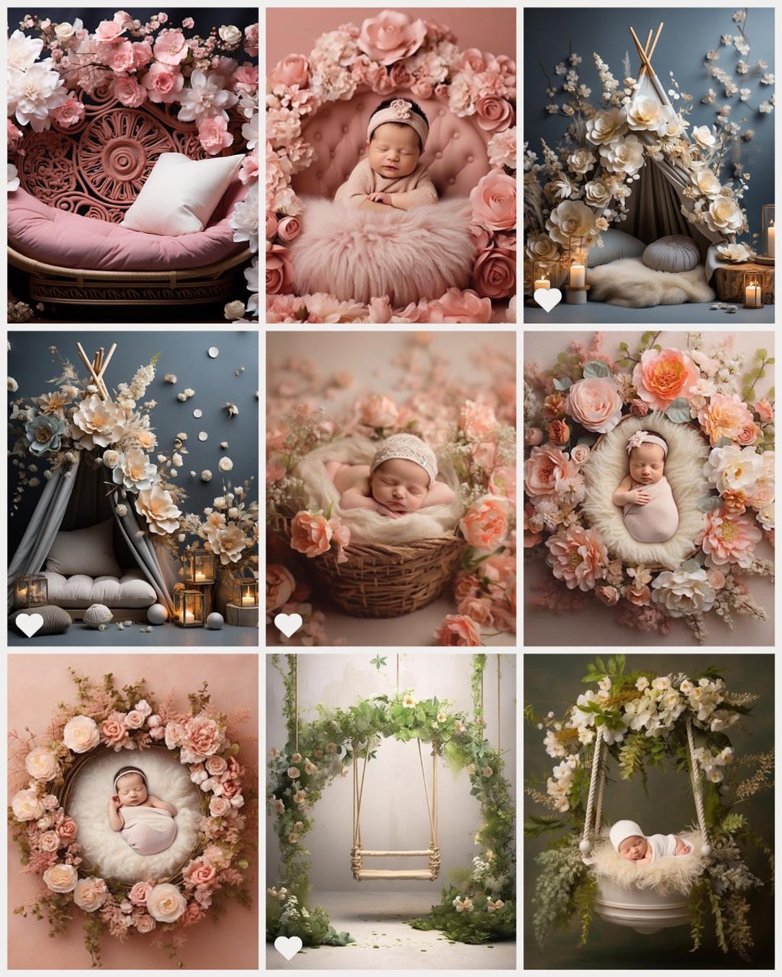 39 Newborn Digital Backdrops Bundle | Instant Download | Photography ...