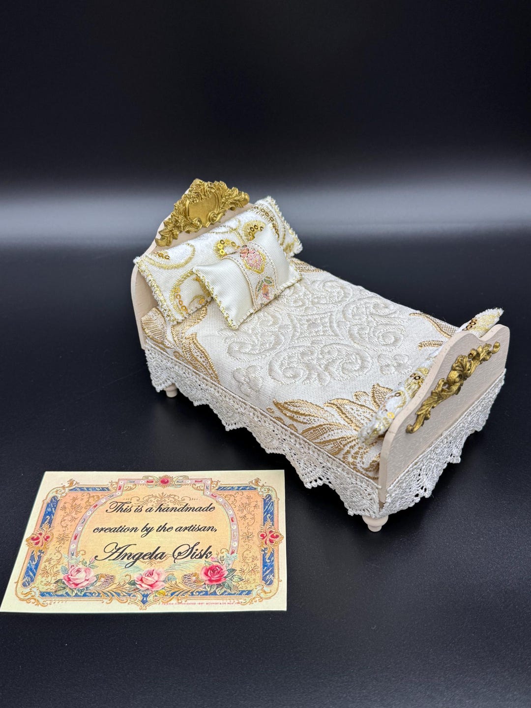 Rococo Cream Doll Bed ~ for the 1:12 Scale - Etsy