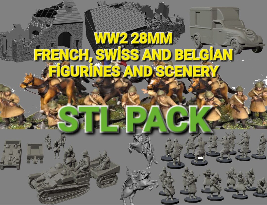 Buy 3D WW2 STL Pack French Soldiers Stl Pack Belgian Soldiers Online in ...