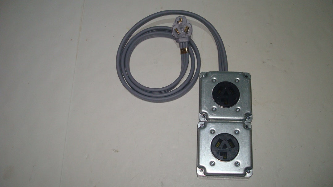 Dryer Splitter, NEMA 10-30P Male Plug to (2) 10-30R Female Receptacle ...
