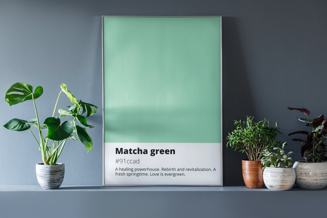 Matcha Green Wall Art Print Maximalist Colorful Art - Etsy