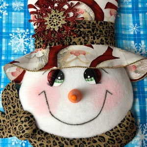 Santa With Leopard Print Snow Woman - Etsy