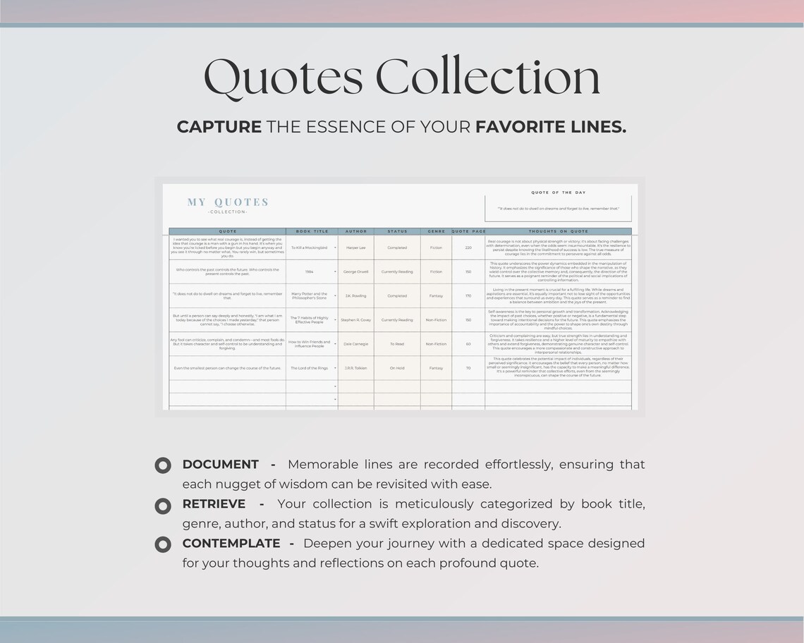 Reading Tracker Spreadsheet Google Sheets Book Journal Digital Reading ...
