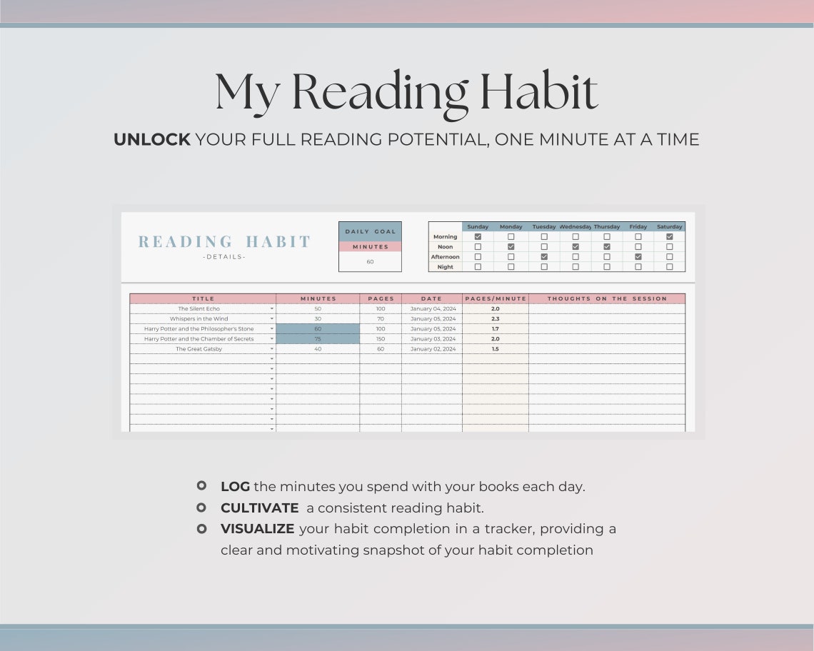 Reading Tracker Spreadsheet Google Sheets Book Journal Digital Reading ...