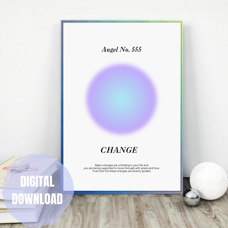 Angel Number Poster Manifest Gradient Wall Art for Living Room - Etsy