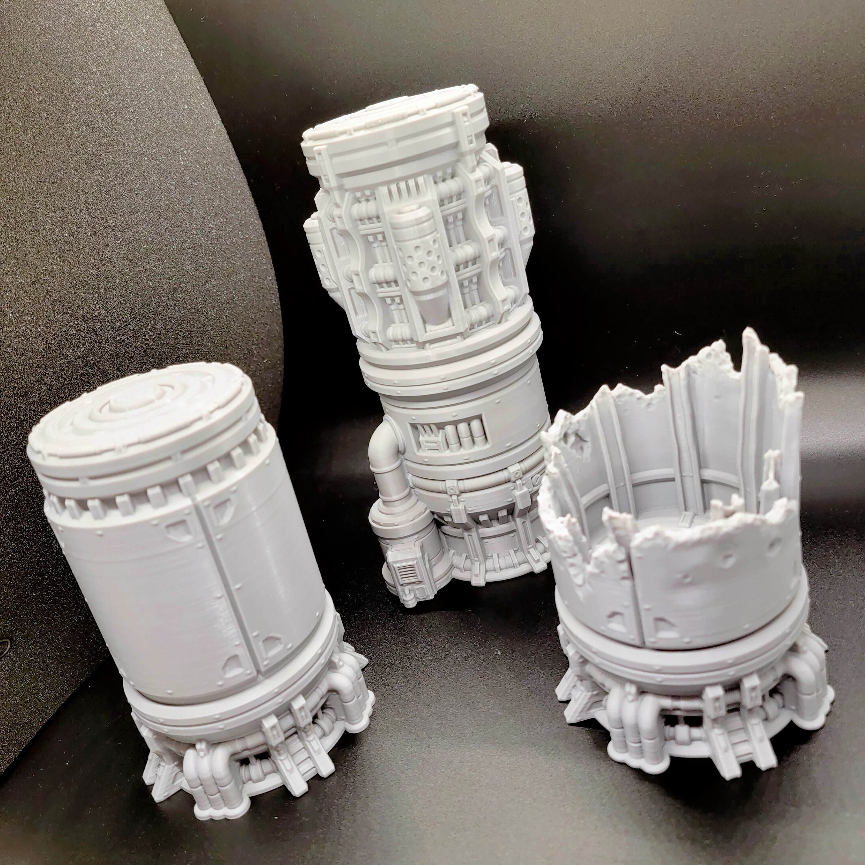 Industrial Gas Silos Scatter Terrain 3D Printed Tabletop RPG Scenery and Wargame Terrain for 28 ...
