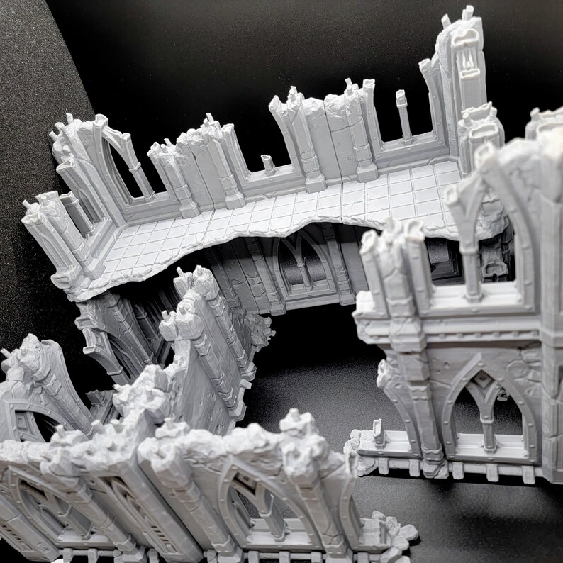 Gothic Church Ruins 3D Printed Tabletop RPG Scenery and Wargame Terrain ...