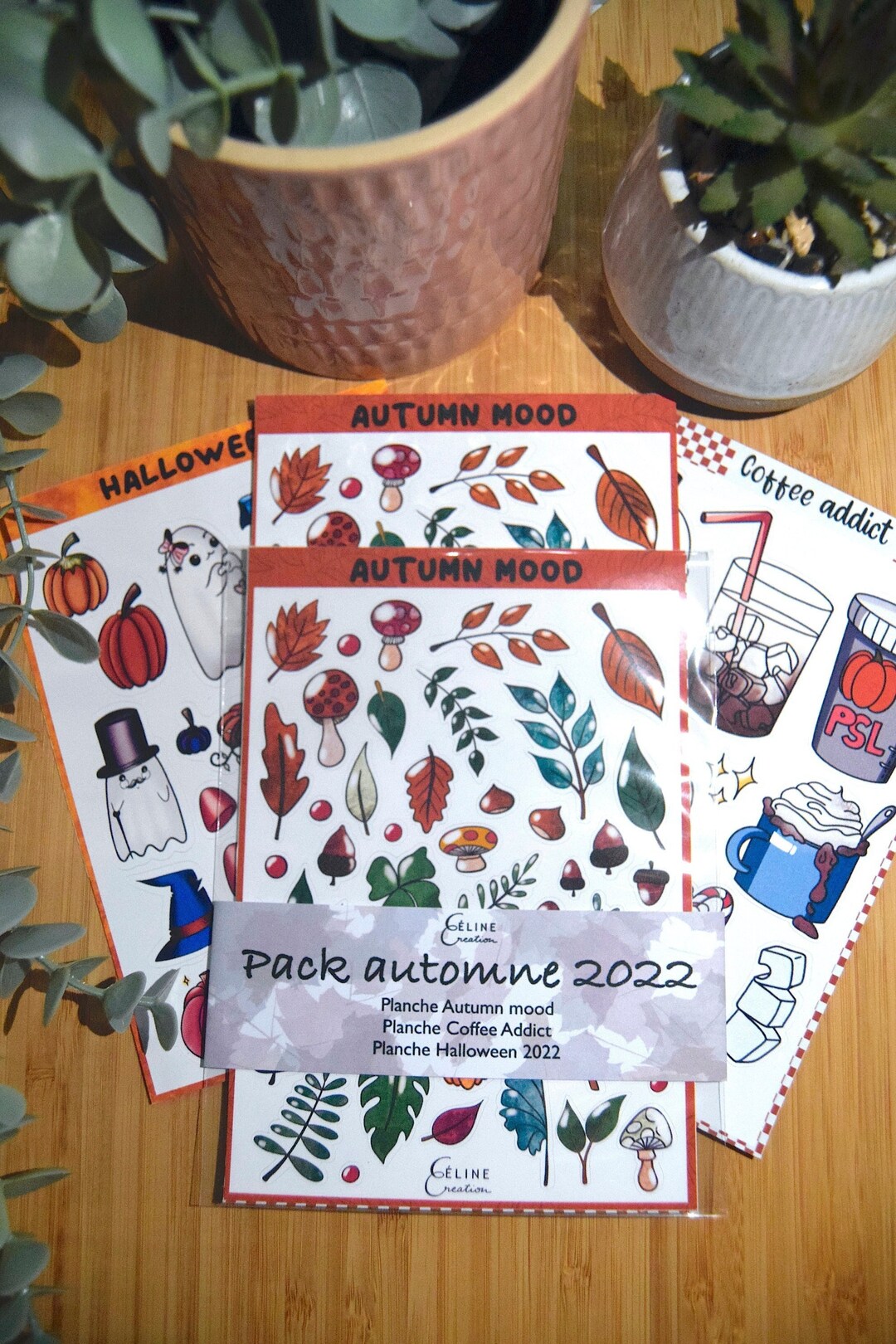 Autumn Pack, 70 Stickers 3 Sticker Sheets Sticker Sheets, Bujo Stickers ...