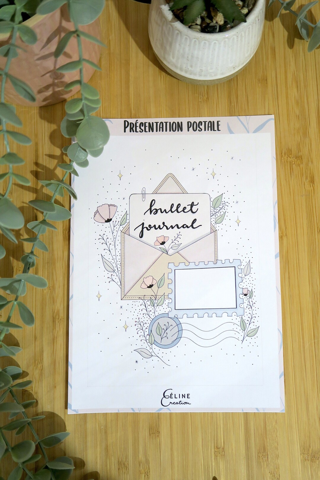 Large postal Presentation Sticker, Bujo Cover, Cover Page Sticker ...