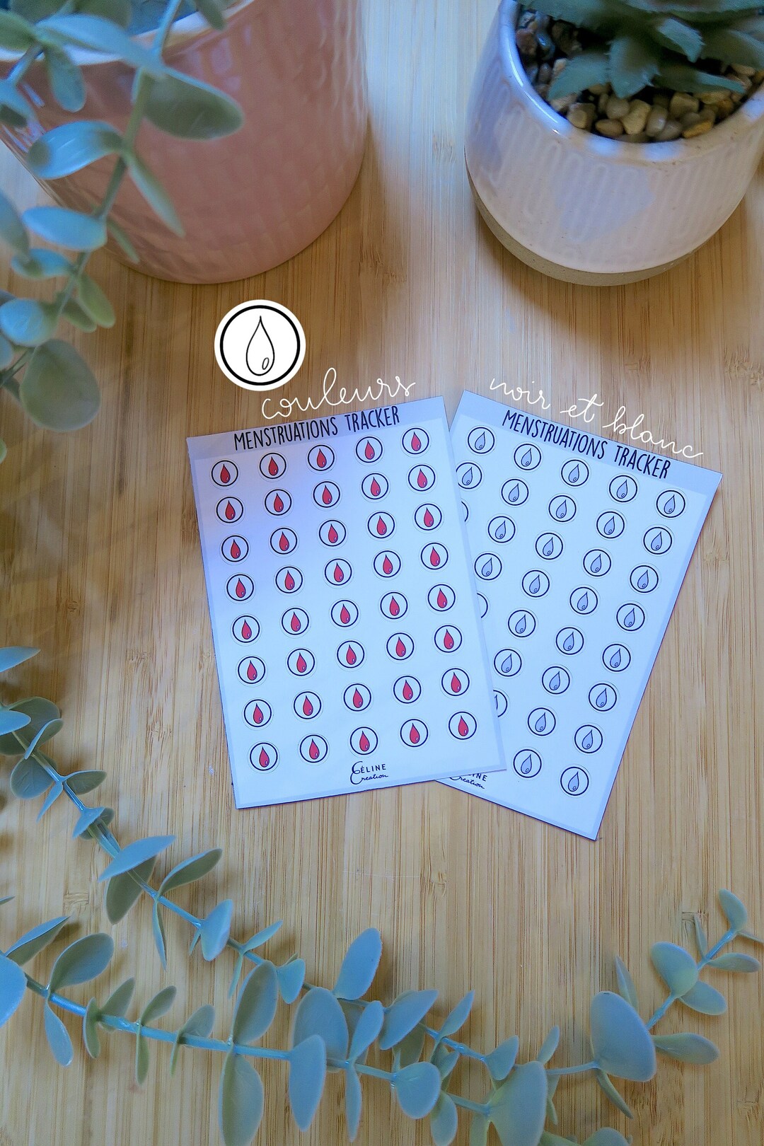 Baby Sticker Board menstruation Tracker Colors/black and White Stickers ...