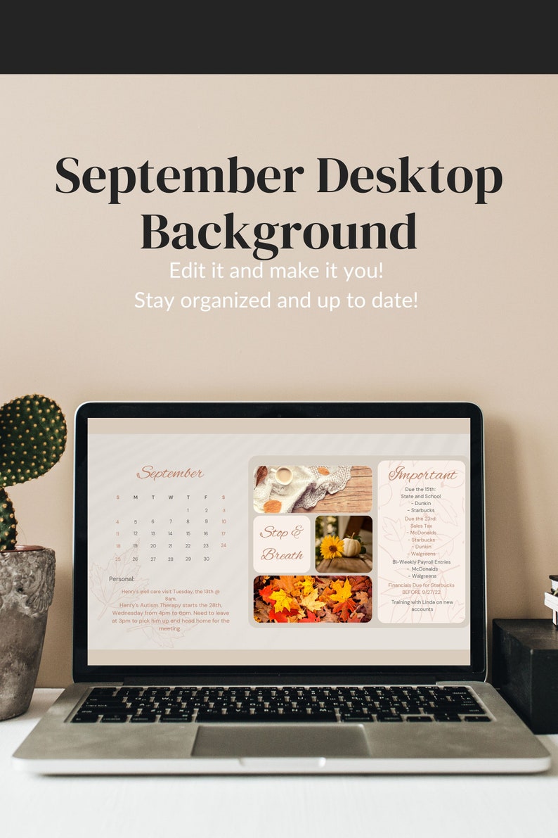 Fall Themed Digital Desktop Background PFD Download - Etsy