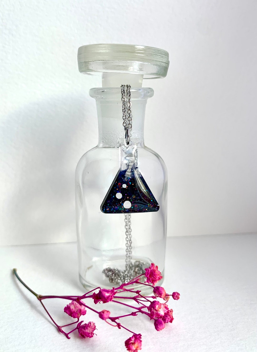 Black Holographic Glitter Conical Flask - Hypoallergenic Science ...