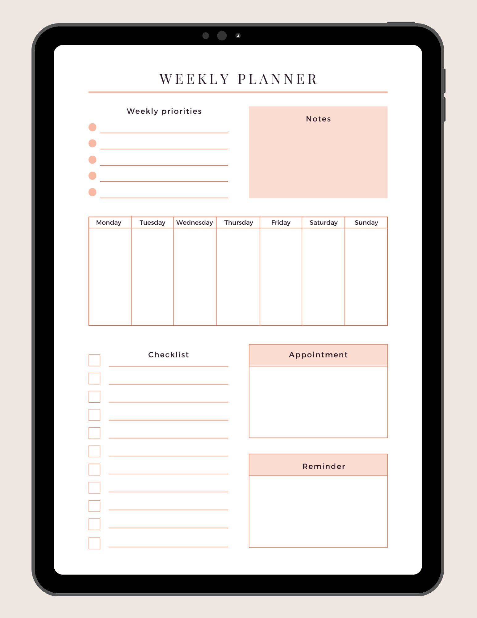Weekly Planner, Digital Download, Printable Planner, Weekly to Do List ...