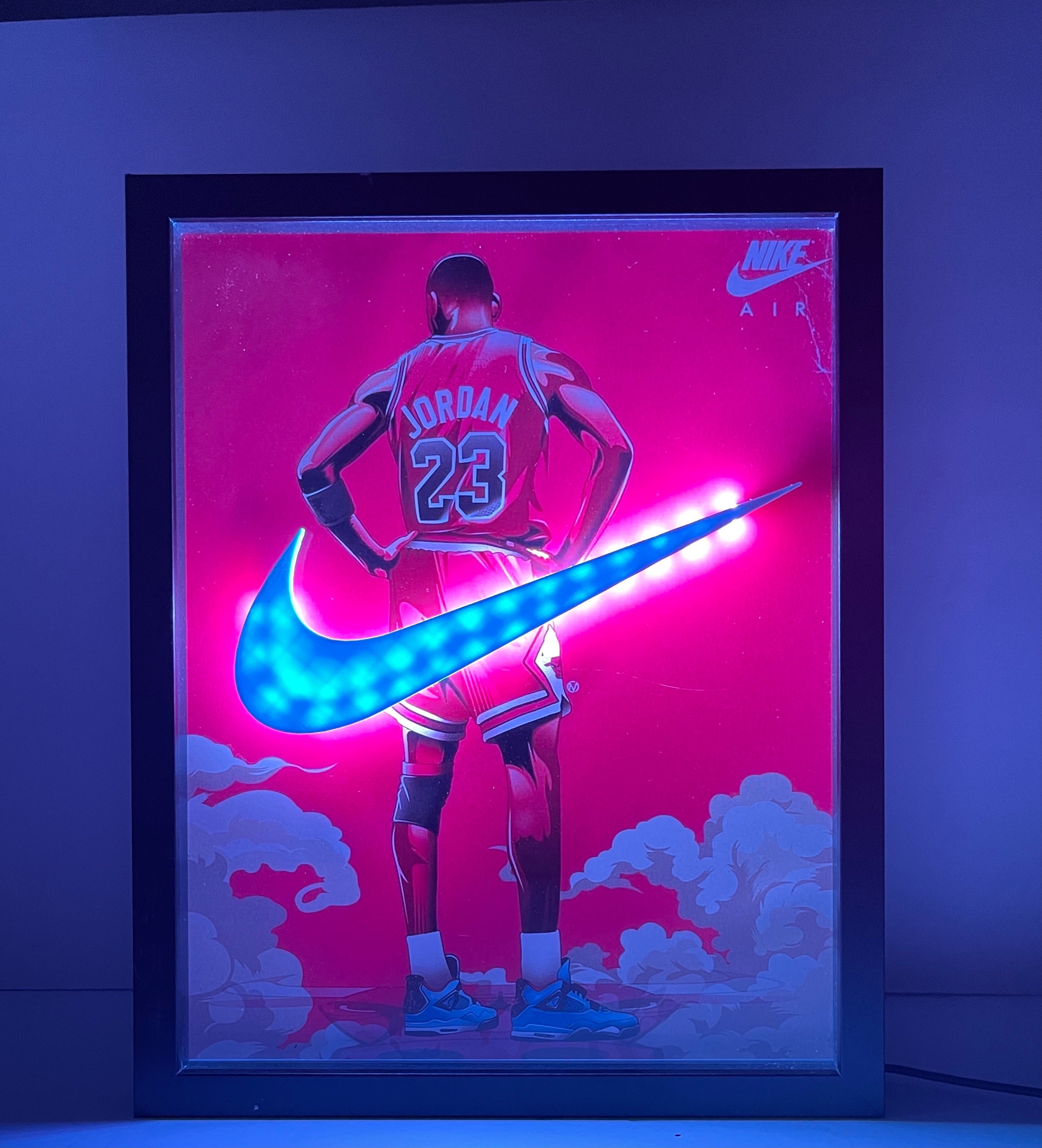 Nike Air Jordan LED Sign Large Logo Custom Wall Art Decor Travis Scott ...