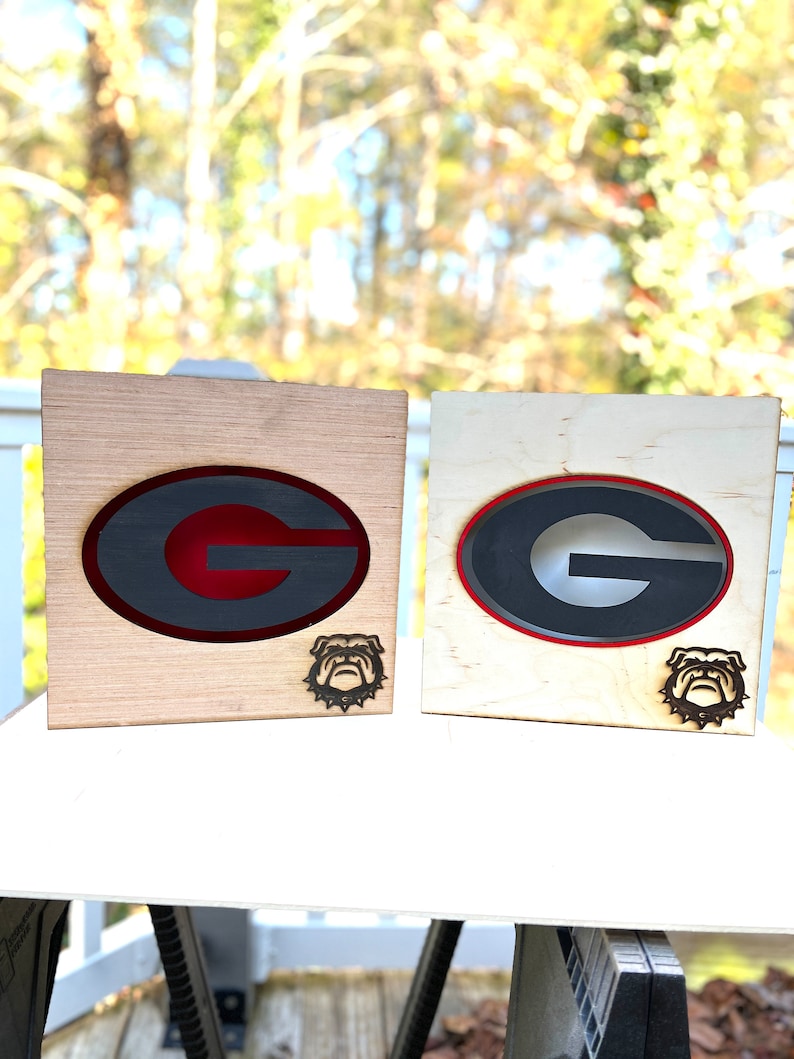 UGA LED Sign Large Logo Wooden Box Light Custom Wall Art Decor ...