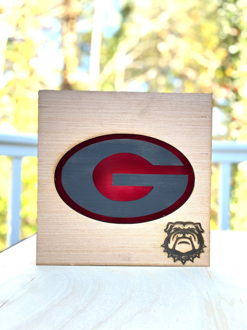 UGA LED Sign Large Logo Wooden Box Light Custom Wall Art Decor ...