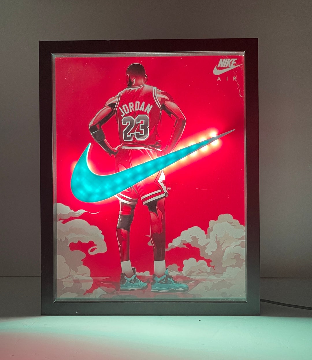 Nike Air Jordan LED Sign Large Logo Custom Wall Art Decor Travis Scott ...