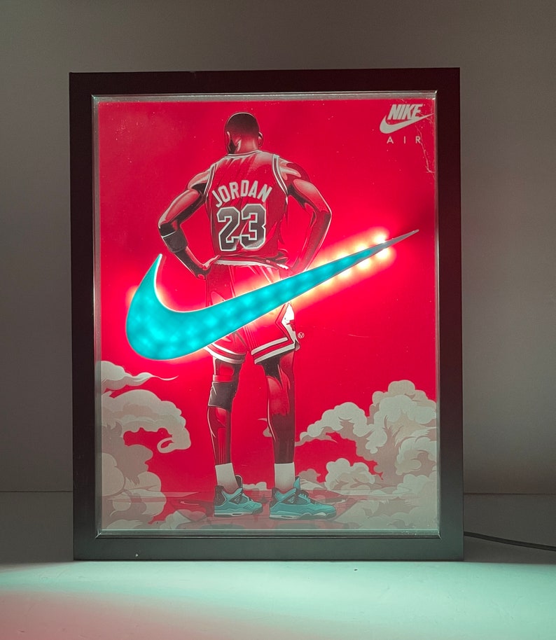 Nike Air Jordan LED Sign Large Logo Custom Wall Art Decor Travis Scott ...