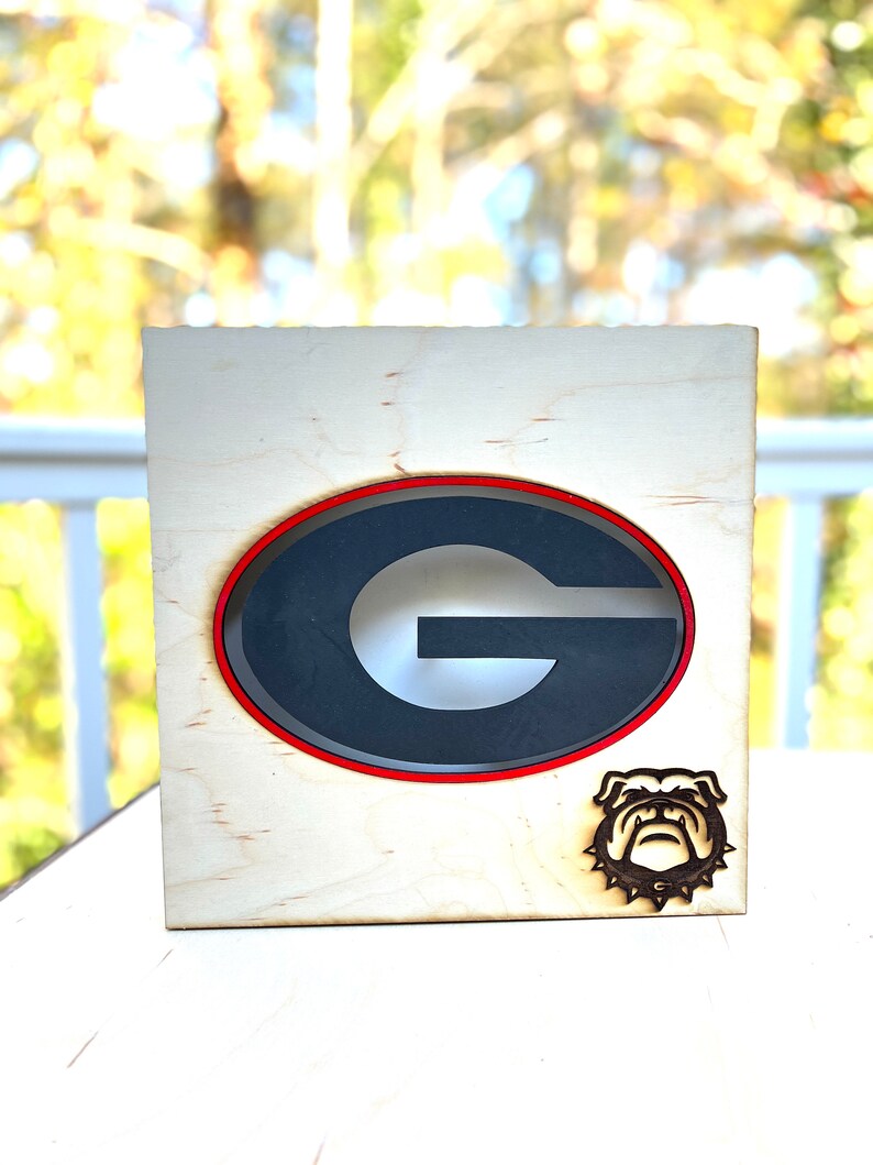 UGA LED Sign Large Logo Wooden Box Light Custom Wall Art Decor - Etsy