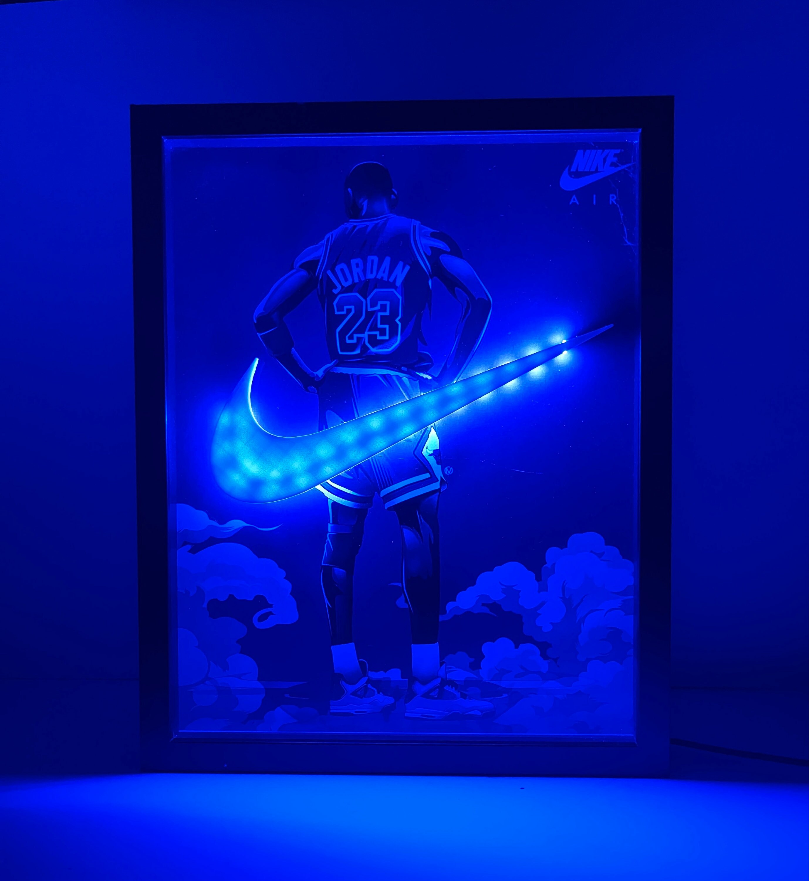 Nike Air Jordan LED Sign Large Logo Custom Wall Art Decor Travis Scott ...