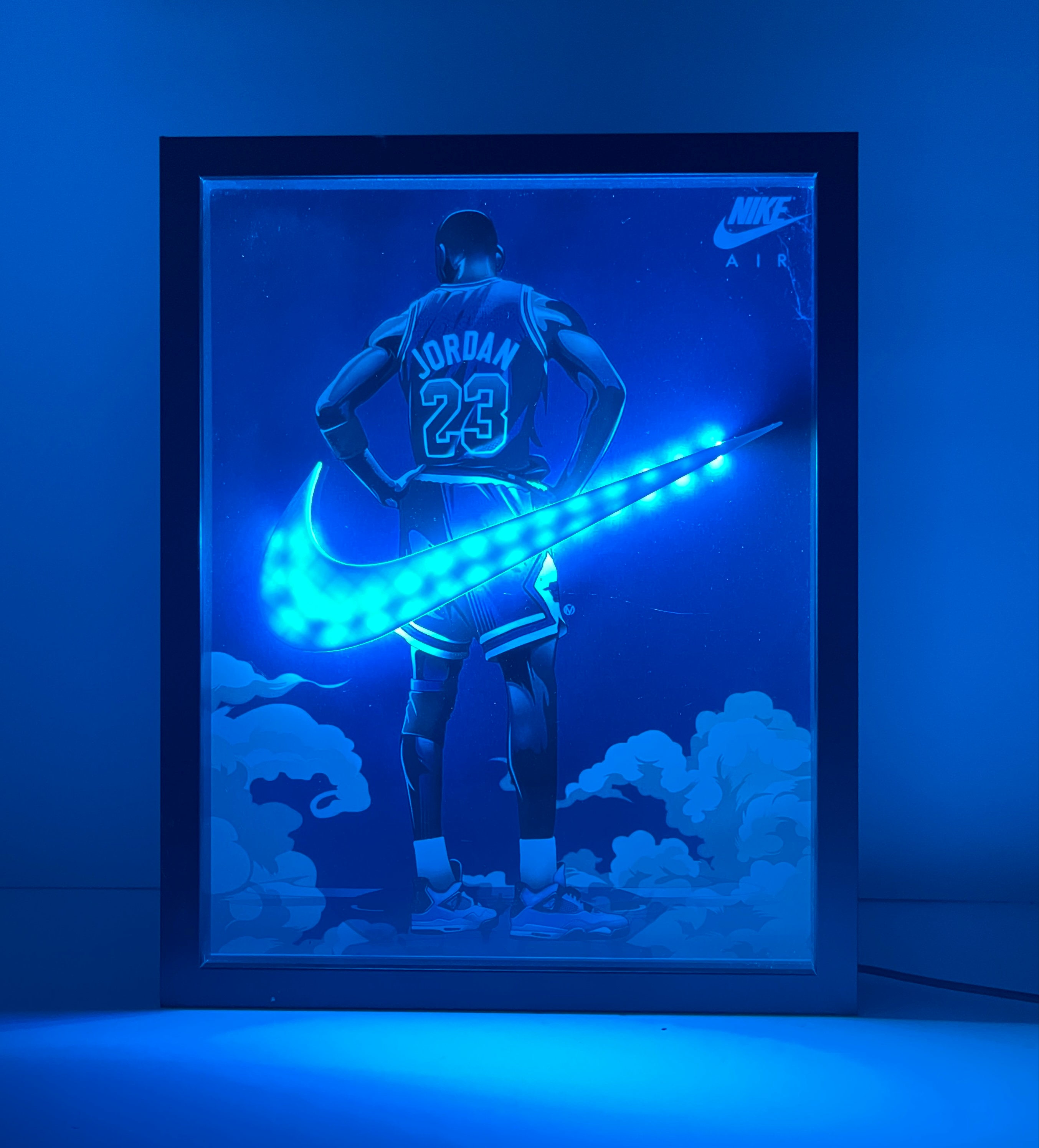 Nike Air Jordan LED Sign Large Logo Custom Wall Art Decor Travis Scott ...