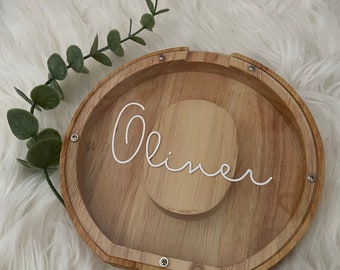 Wooden Initial Money Box - Etsy UK