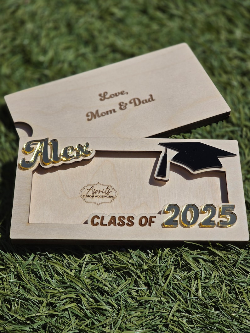Graduation Gift Money Holder With Acrylic Name & Year, Money Gift Card ...