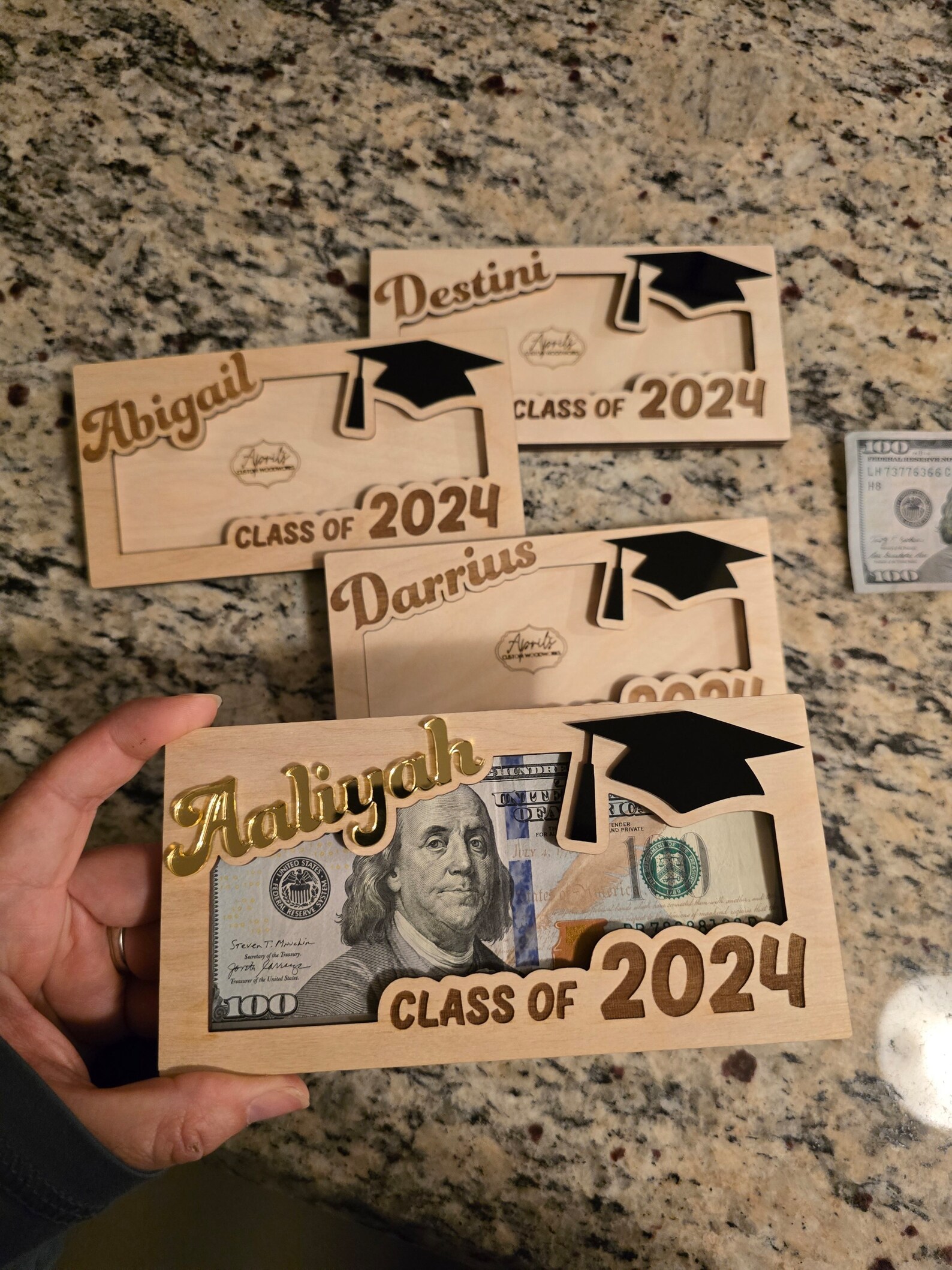 Graduation Gift Money Holder With Acrylic Name & Year, Money Gift Card ...