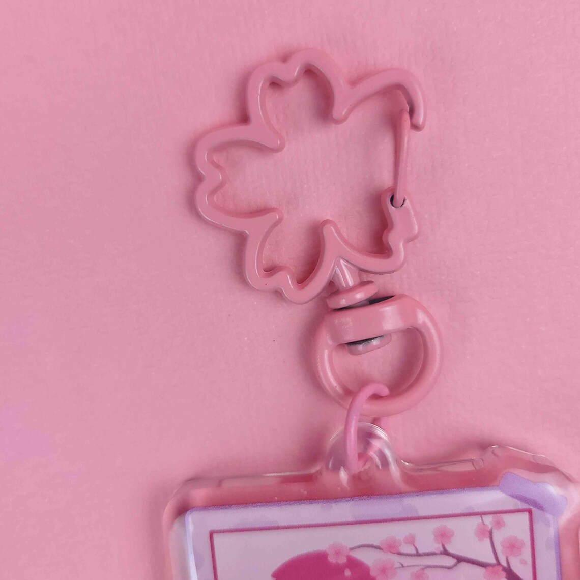 Sakura Polaroid Linked Keychain | Cute Transparent Acrylic Charm - Etsy