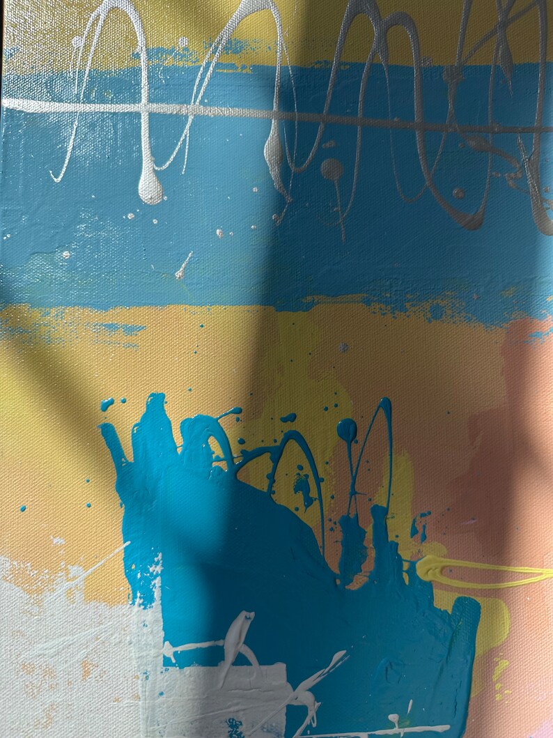 Abstract Modern Expressionism | Original Acrylic Art on Canvas | Blue ...