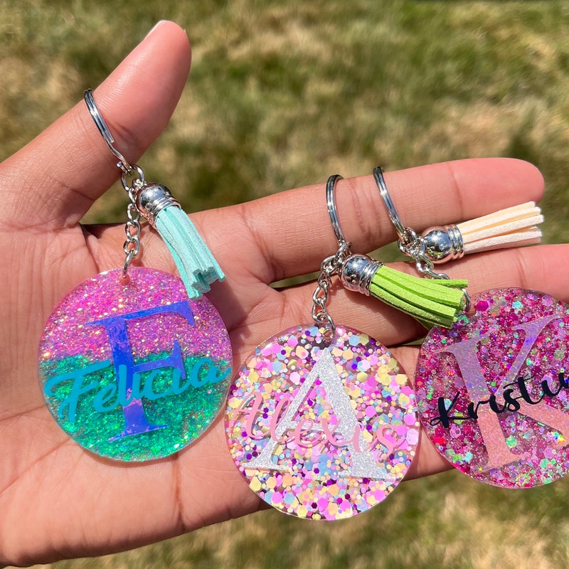 Glitter Keyring Custom - Etsy