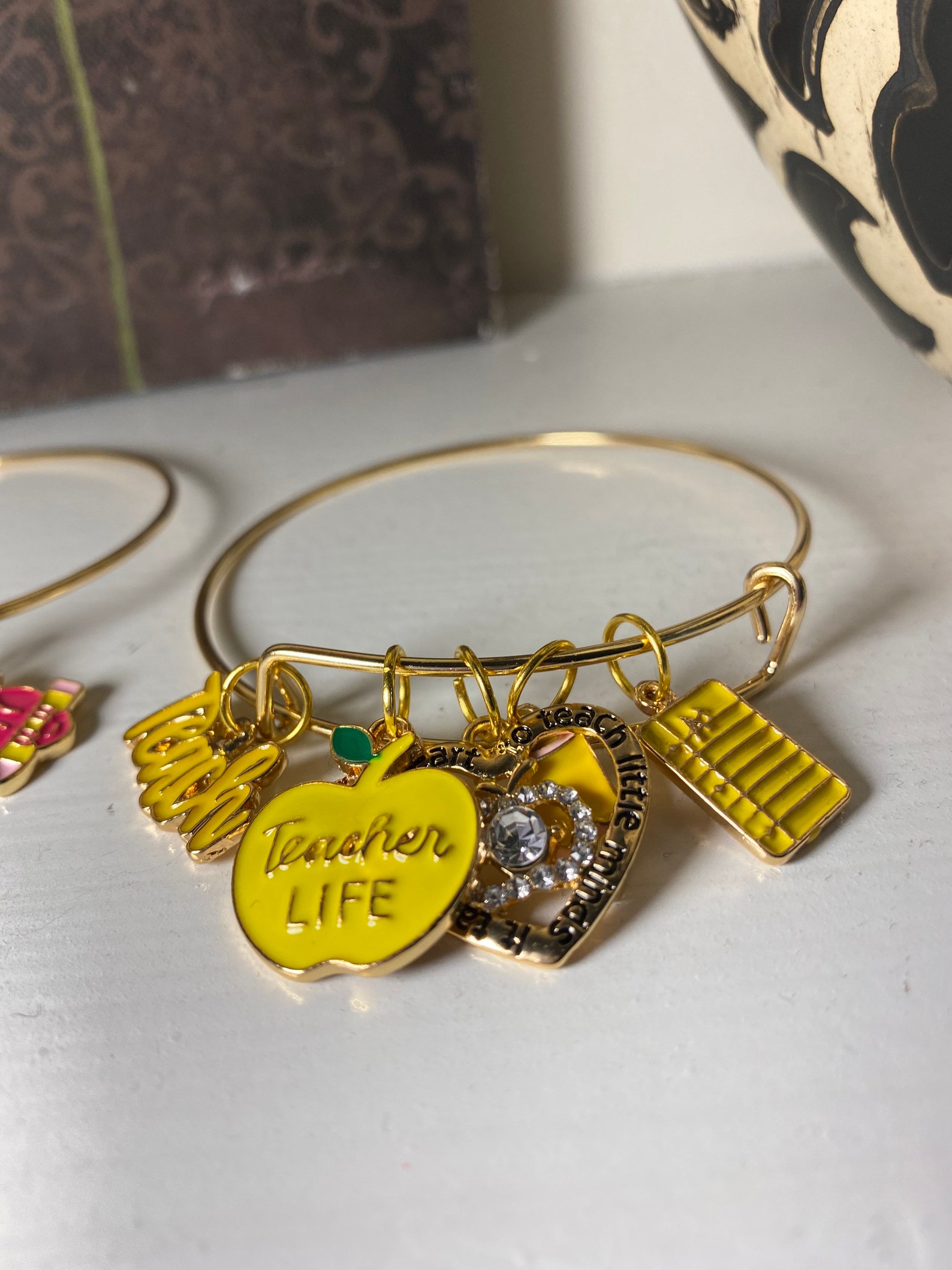 Teacher Charm Bracelet With Charms, Teacher Bracelet, Alex and Ani ...