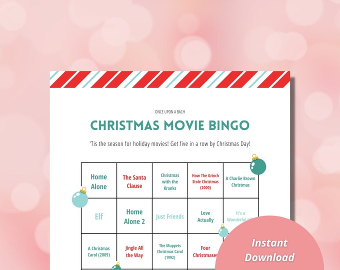 Printable Christmas Movie Bingo Holiday Movie Bingo, Christmas ...
