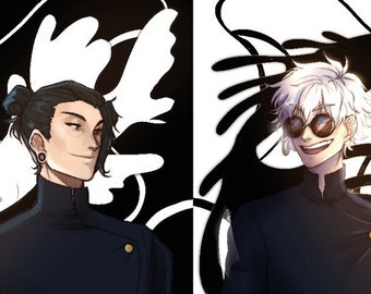 FREE SHIPPING Gojo and Geto Poster Jujutsu Kaisen Fanart - Etsy UK