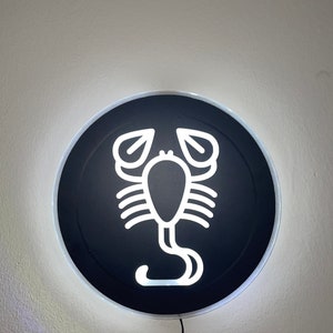 Scorpio, Led Wall Sign, Scorpion, Edge Lit Acrylic, Astrology, Like ...