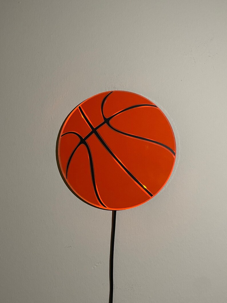 Basketball Sign, LED Wall Sign, Edge Lit Acrylic Orange Sports, Like ...