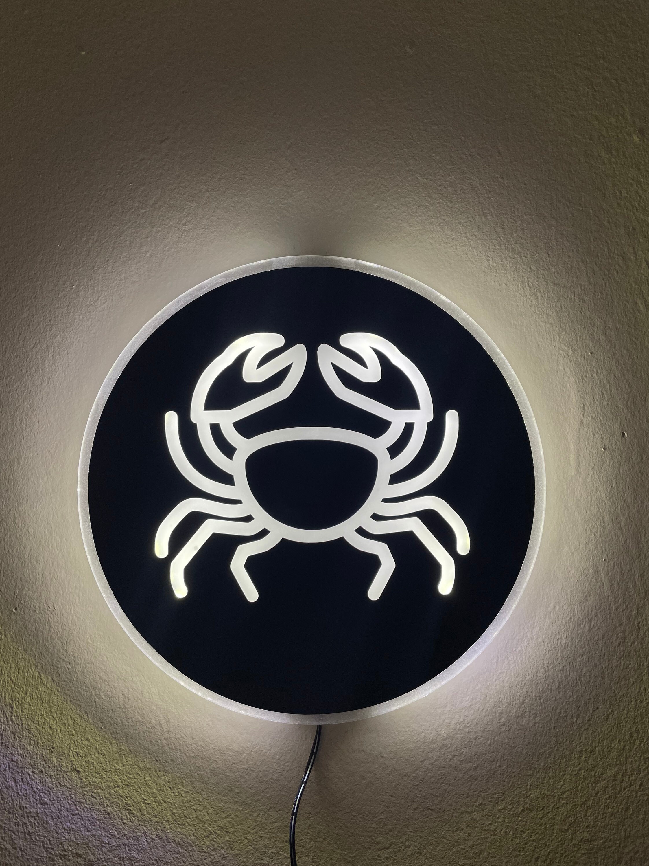 Cancer Crab, Led Wall Sign, Astrology, Edge Lit Acrylic, Like-neon ...