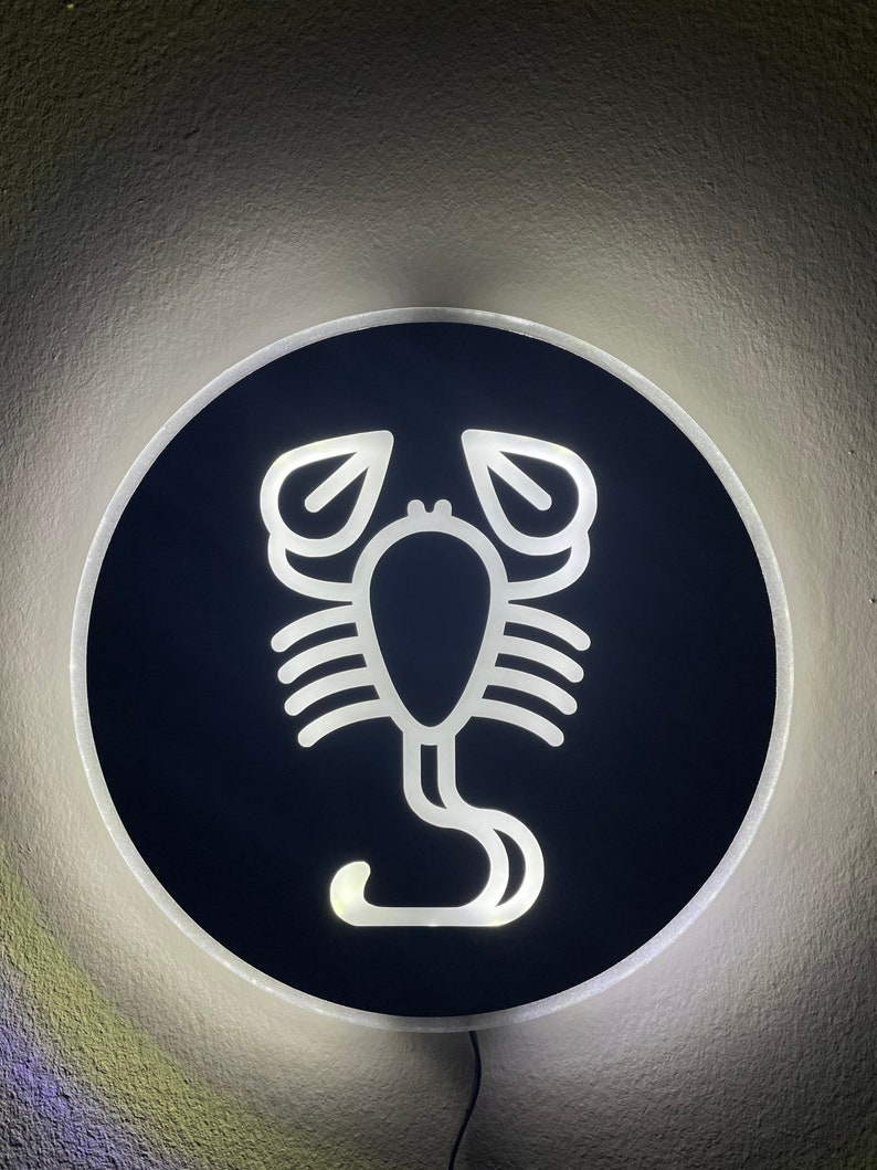 Scorpio, Led Wall Sign, Scorpion, Edge Lit Acrylic, Astrology, Like ...