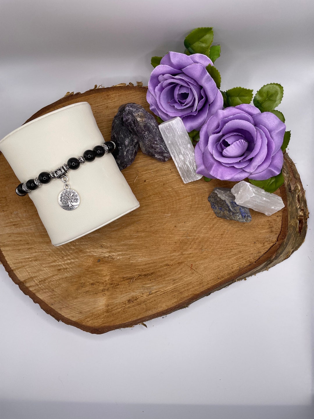 Black Obsidian Eye Natural Stone Bracelet - Etsy