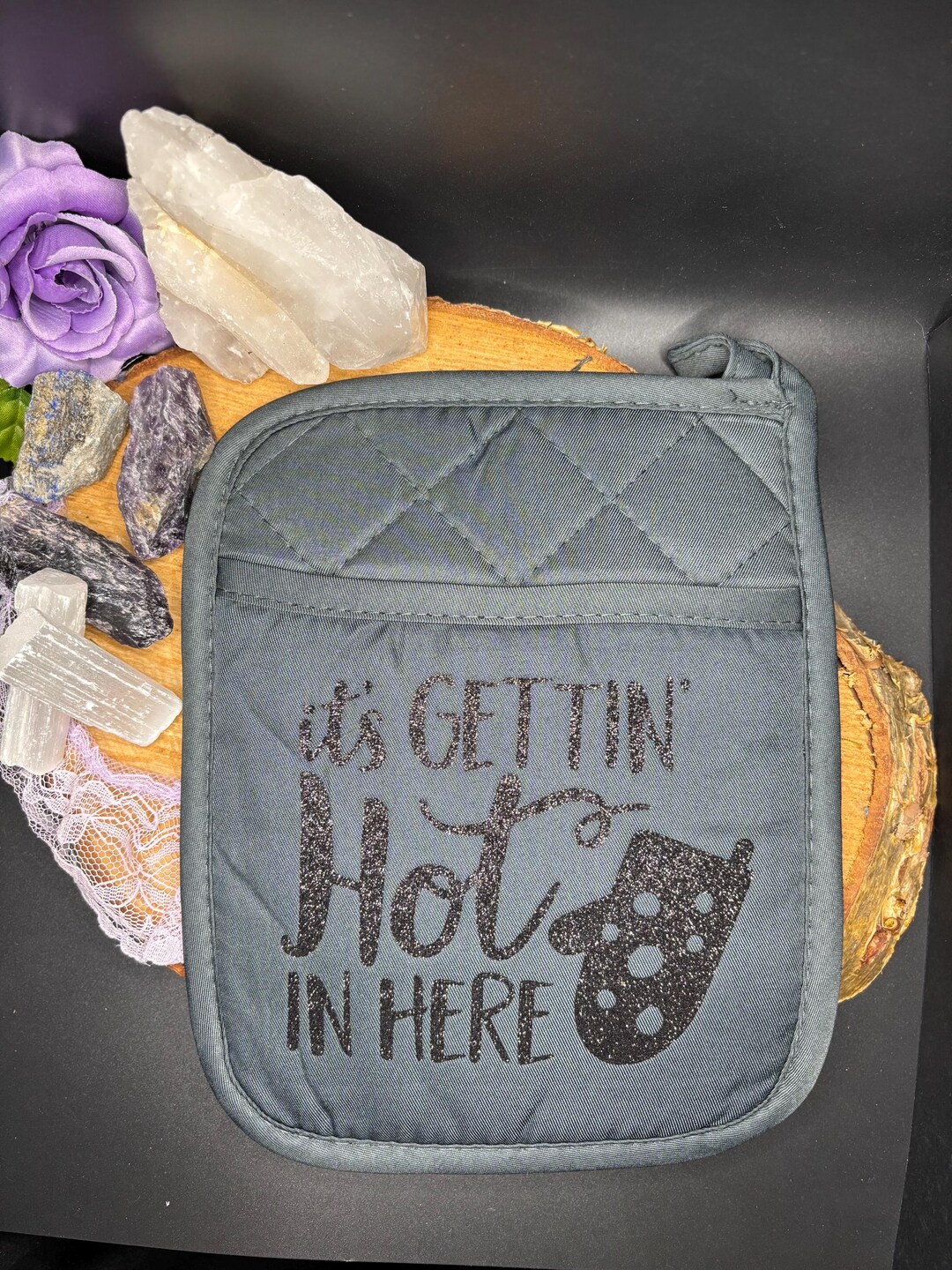 Pot Holder - It’s Gettin Hot in Here - Gray With Black Lettering - Etsy
