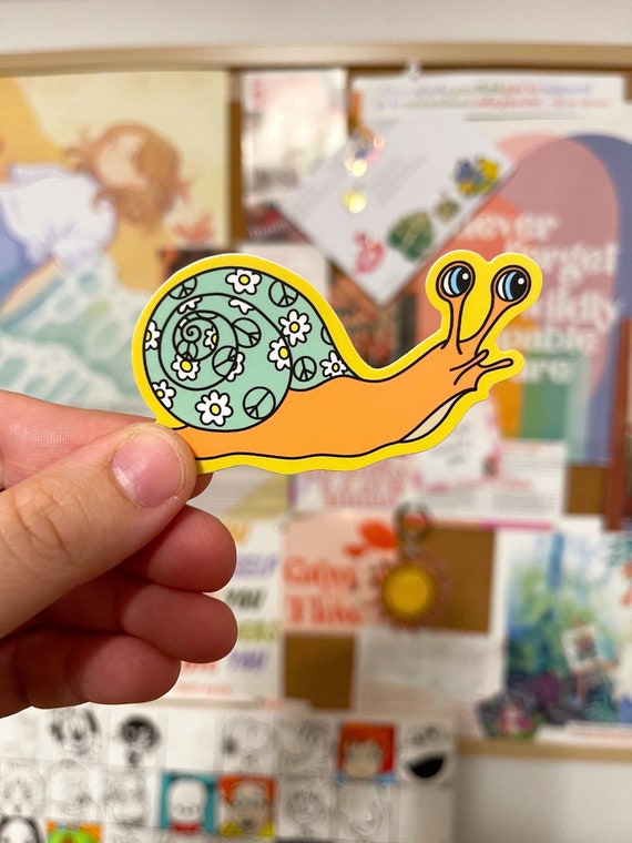 Trippy Snail Vinyl Sticker Laptop Hydro Flask Retro - Etsy