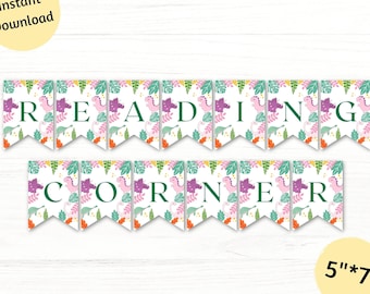 Reading Corner Banner Printable / Reading Corner Bunting / Reading ...