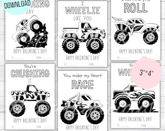 Kids Valentine Monster Truck - Etsy